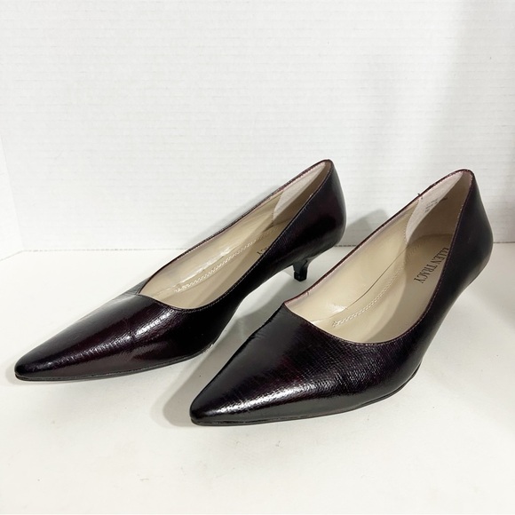 Ellen Tracy | Shoes | Ellen Tracy Textured Leather Stacked Wooden ...